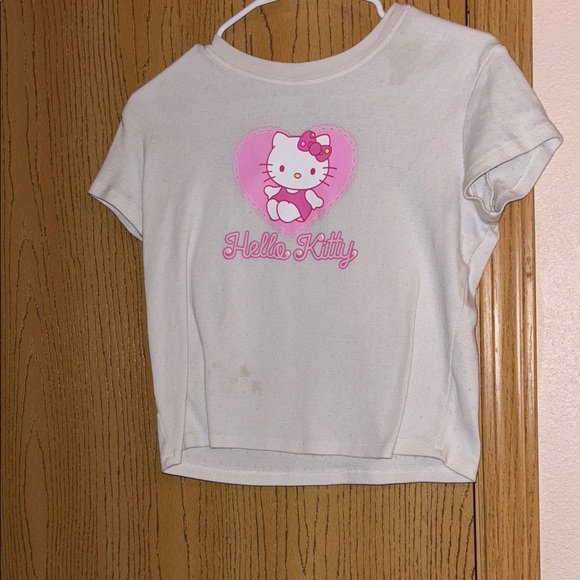 Hello Kitty | Shirts & Tops | Hello Kitty White And Pink Short Sleeve ...